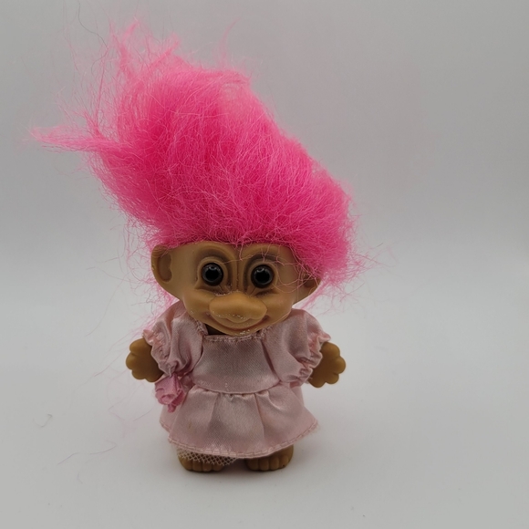Vintage | Toys | Russ Flower Girl Troll Doll With Pink Hair | Poshmark